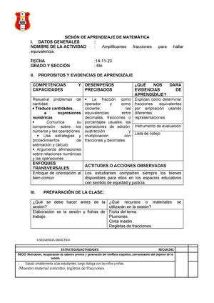 Sesion 05 religión SESIÓN SESIÓN DE APRENDIZAJE N 5 1 Datos