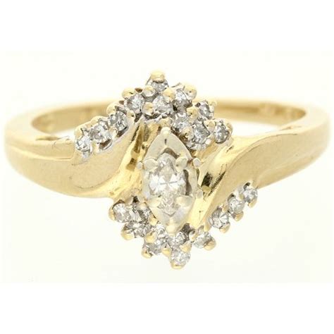 Ring Af Guld 14kt Fattet Med Brillanter Ialt Ca 0 22ct Ebuy Dk