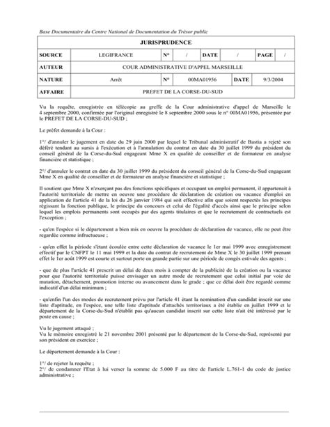 Arrêt de la Cour administrative d appel de
