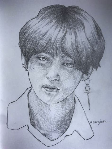 Pencil Bts Sketches Easy How To Draw Bts Suga Tinytan Drawing