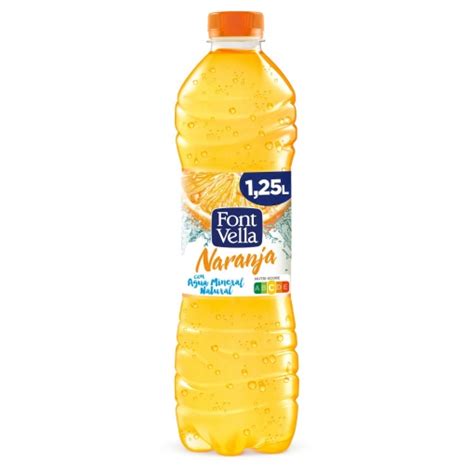Agua mineral Font Vella Levité con zumo de naranja 1 25 l