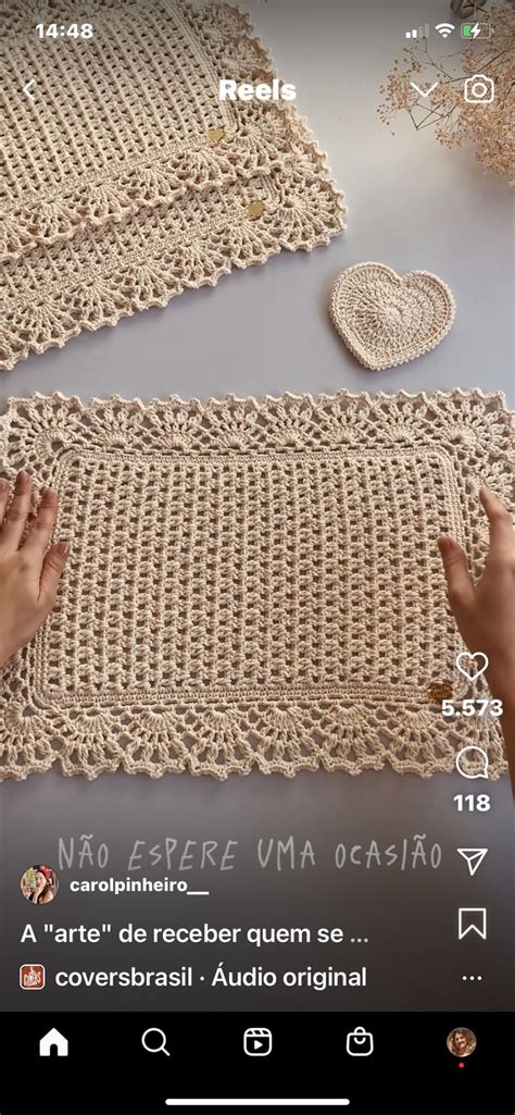 Pin de Atelier Liane Fernandes em Sousplat de crochê Sousplat croche