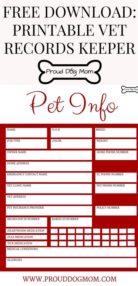 Printable Pet Health Record Template Excel