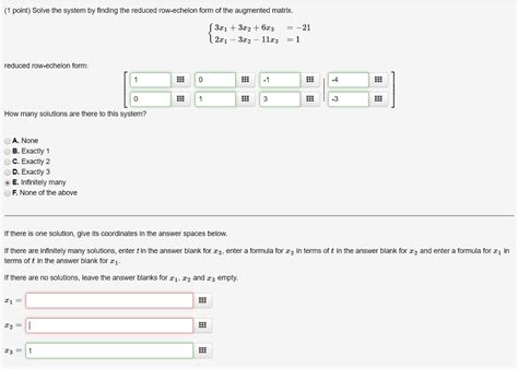 solved solve the system by finding the reduced row echelon