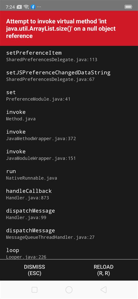 attempt to invoke virtual method int java util arraylist size on a null object reference