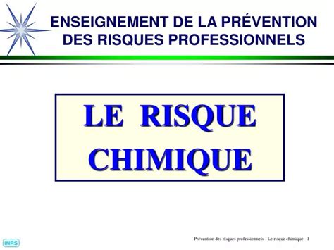 PPT ENSEIGNEMENT DE LA PRÉVENTION DES RISQUES PROFESSIONNELS