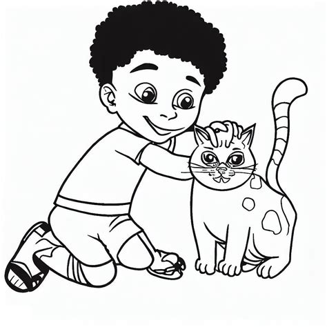 Desenhos De Menino E Seu Gato Para Colorir E Imprimir ColorirOnline