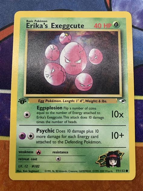 Erika S Exeggcute 77 132 C 1st First Edition Pokemon TCG Card Gym