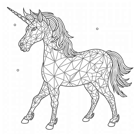 Einhorn In Mustern Ausmalbild Kostenlos Herunterladen