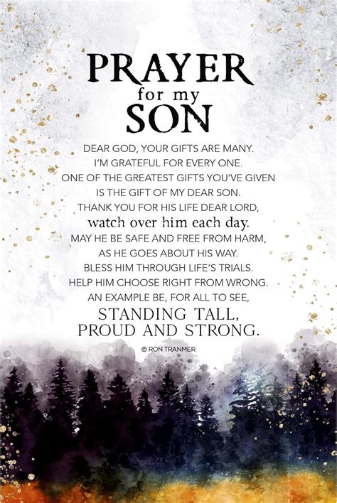 Amazon Prayer For My Son Wood Plaque With Inspiring Quotes In X