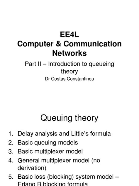 ee4l computer and communication networks introduction to queueing theory pdf data