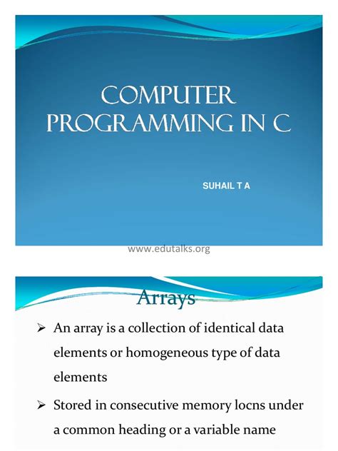 c arrays pdf string computer science matrix mathematics