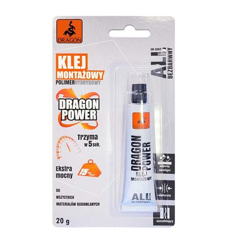 Dragon Klej montażowy polimerhybrydowy DRAGON POWER bezbarwny 20 ml