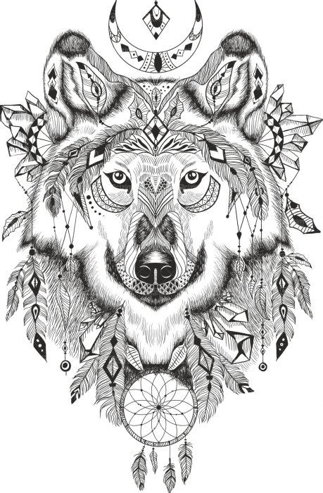 Wolf Dreamcatcher Free Vector Çizimindir ve indir