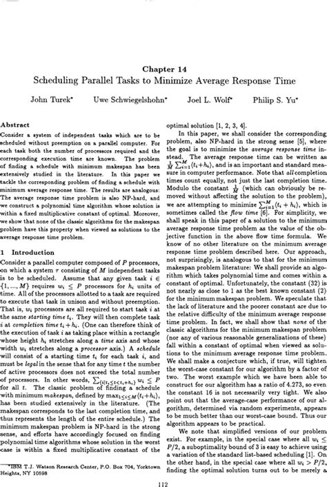 scheduling parallel tasks to minimize average response time proceedings of the fifth annual