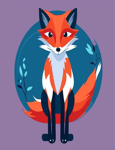 Diseño vectorial 2d de zorro de dibujos animados Vector Premium