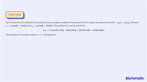 ⏩solved prove a the modulus of the product of two complex numbers… numerade