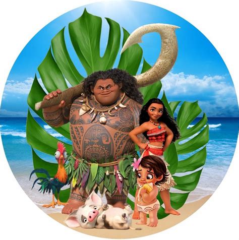 Painel Redondo Tecido Sublimado 3D Moana FRD 4352 Felicitá