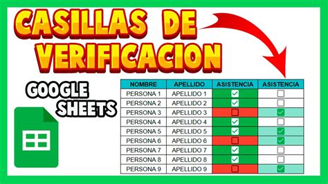 CÓMO USAR CASILLAS DE VERIFICACIÓN EN GOOGLE SHEETS ASISTENCIA EN