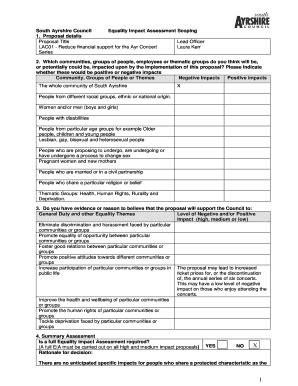 Fillable Online Equality Impact Assessment Forms Fax Email Print