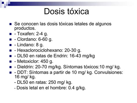 Dosis T Xica Se Conocen