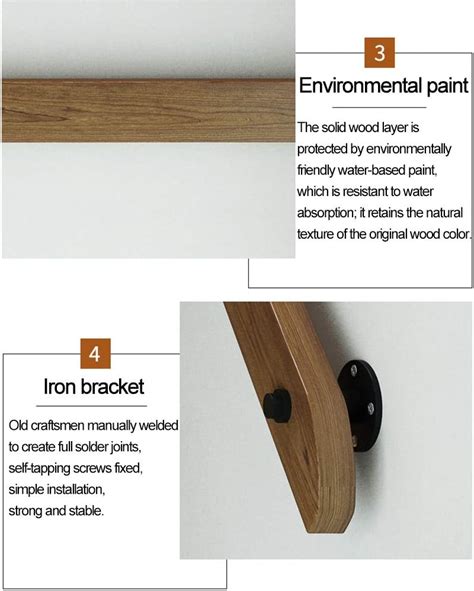 Buy GSKD Wood Handrail Non Slip Stair Handrail Wall Mounted Stair