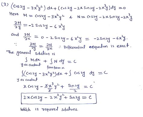 [solved] subject test for exactness and solve if exact 1 1 y 2 xy 2 course hero