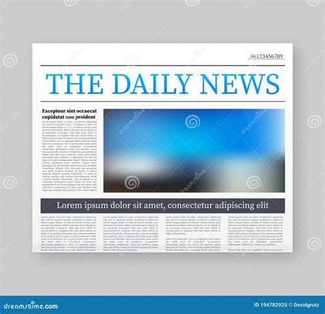 Vector Mock Up Of A Blank Daily Newspaper Fully Editable Whole