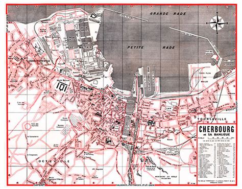 Plan de ville vintage de Cherbourg réalisé par l atelier Blay Foldex