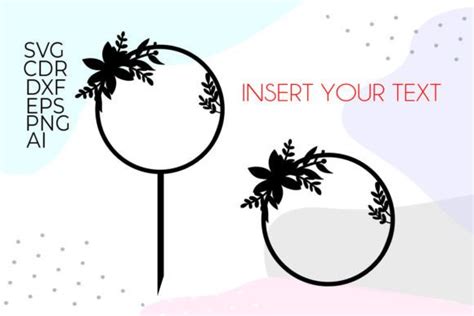 Cake Topper Frame Svg Wreath Frame Svg Graphic By Dianalovesdesign