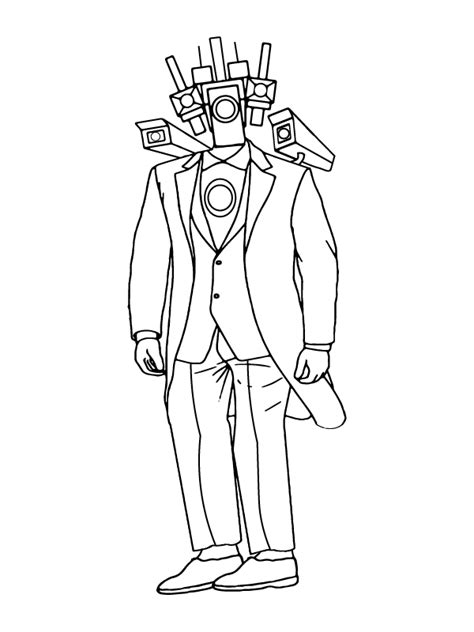 Titan Cameraman coloring page Färbung Seite Kostenlose druckbare