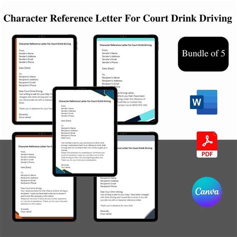 Character Reference Letter For Court Drink Driving Sample Reference
