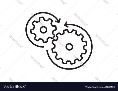 Setting Icon With Work Cog Gear Element Cogweel Vector Image