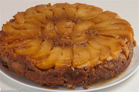 Photo de recette de gâteau renversé poires bio de Kilomètre 0 blog