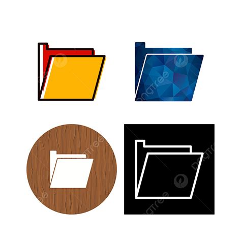 Folder Icon Clipart Vector 4 Set Of Folder Icons Isolated On White
