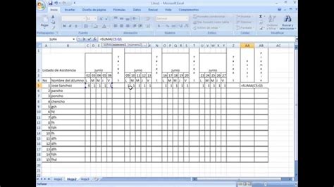 Formato De Asistencia En Excel Doovi