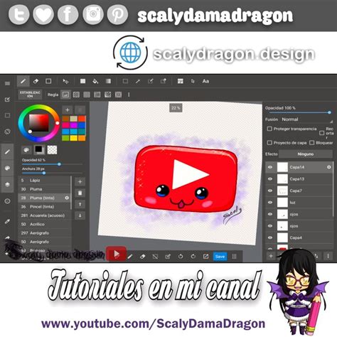 Dibujando El Logo De Youtube Kawaii En Una Tablet Video Youtube