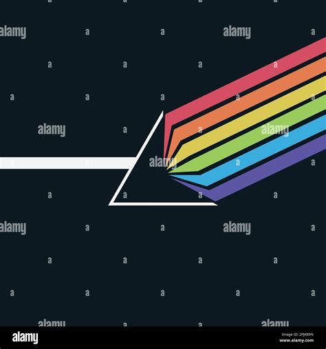 Light Beam Through Prism Dispersion Dark Back Stock Vector Image Art