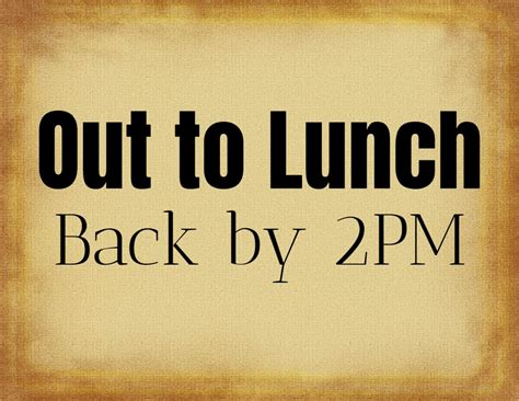 Printable Out To Lunch Sign