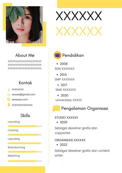Contoh Profil Pribadi Cv Mahasiswa Template For Resume Imagesee Riset
