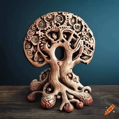 Intricate Steampunk Mayan Tree Of Life Sculpture On Craiyon