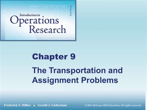 the transportation and assignment problems