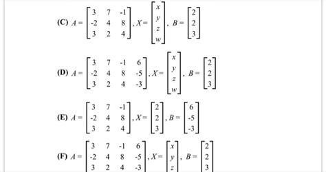 solved problem 7 find matrices a x and b that express