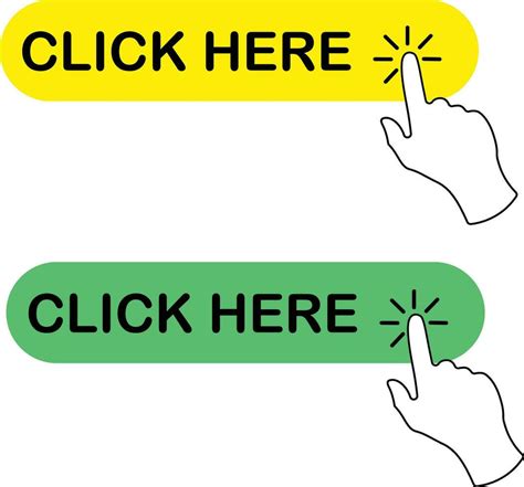 Click Here Buttons Collection With Hand Pointer Vector Art At