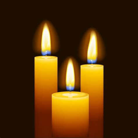 Premium Vector Set Of Three Burning Candles