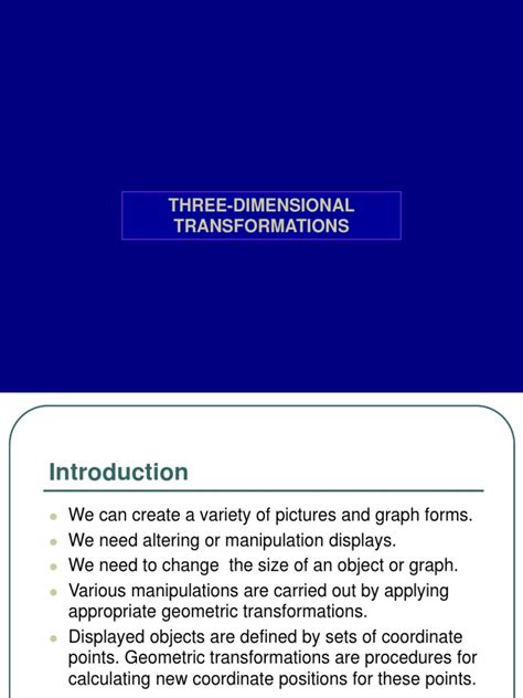 three dimensional transformations pdf cartesian coordinate system coordinate system