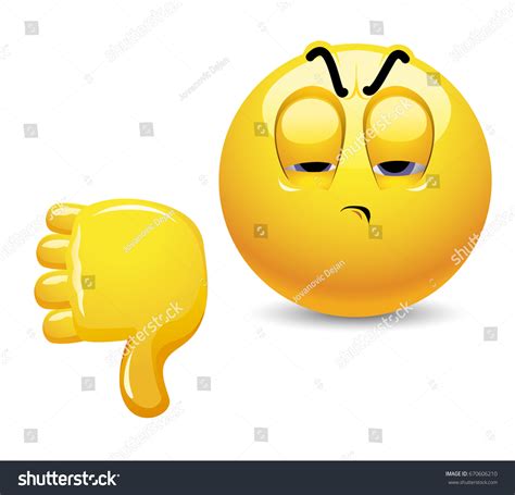 Angry Smiley Showing Thumb Down Emoticon Stock Vector Royalty Free