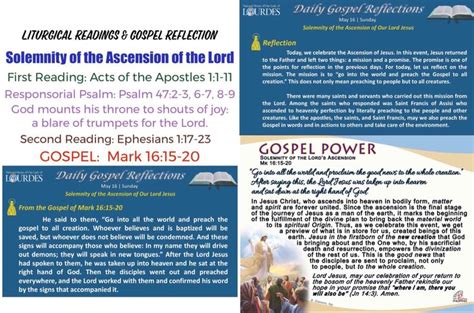 Solemnity Of The Ascension Of The Lord Liturgical Readings Gospel