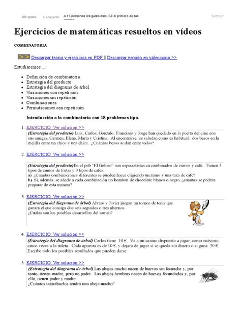 ejercicios de combinatoria pdf combinatoria