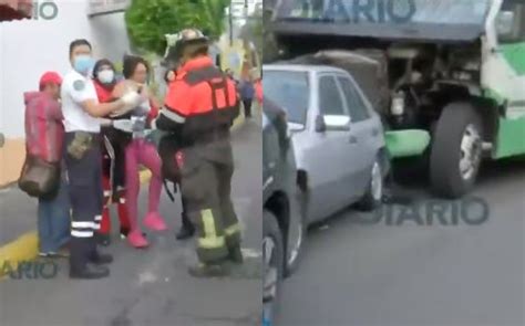 Cami N De Pasajeros Se Queda Sin Frenos Y Choca Con Varios Autos En